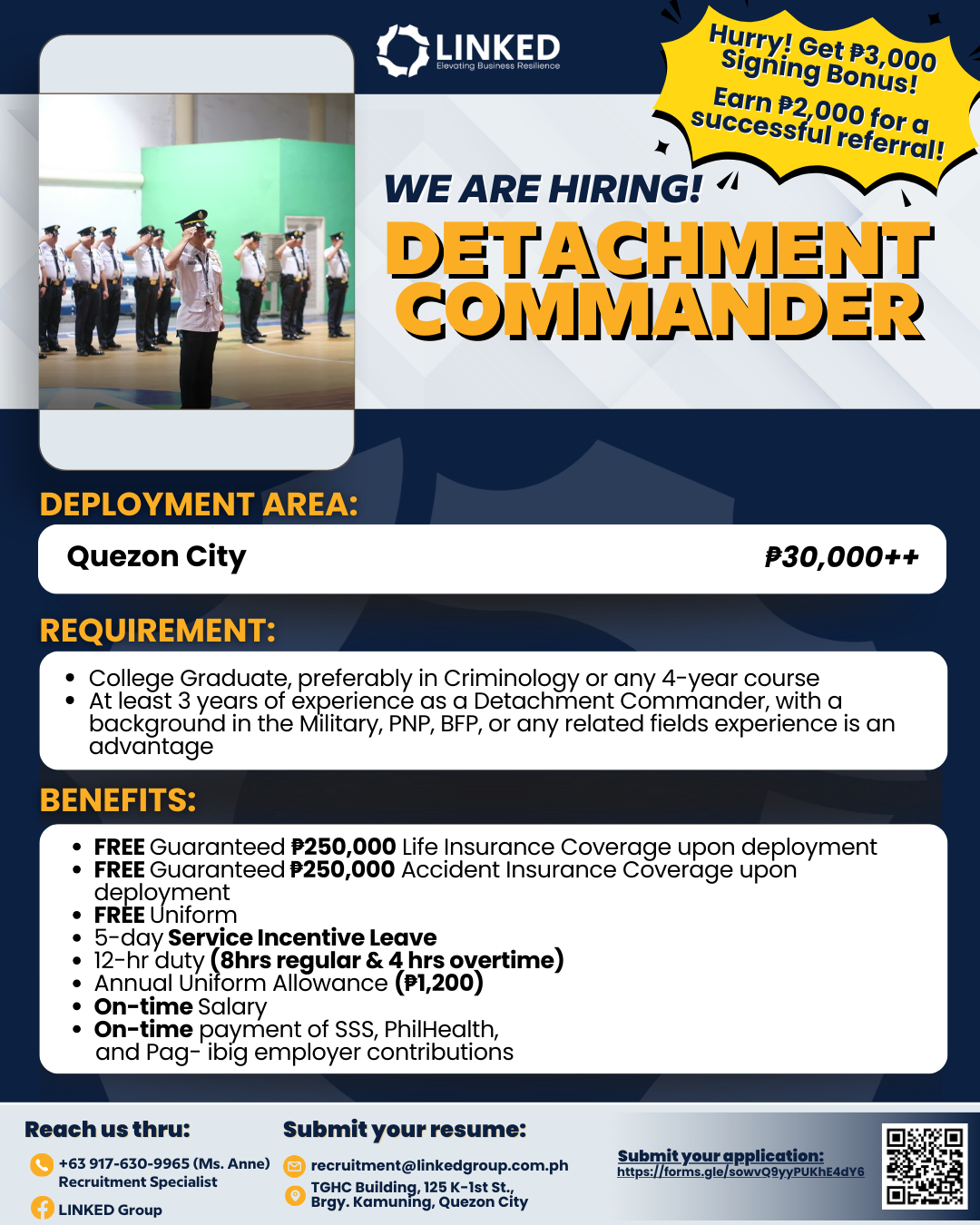 LINKED Group is hiring Detachment Commander, Apply Now!